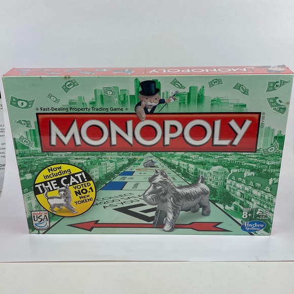 Hasbro | Toys | Monopoly Board Game With Cat Game Piece Nib | Poshmark